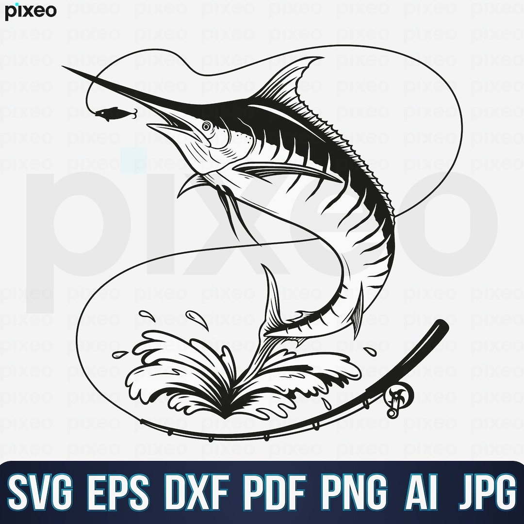 Marlin Fishing Svg, Fishing Svg, Marlin Fish Svg, Marlin Clipart ...