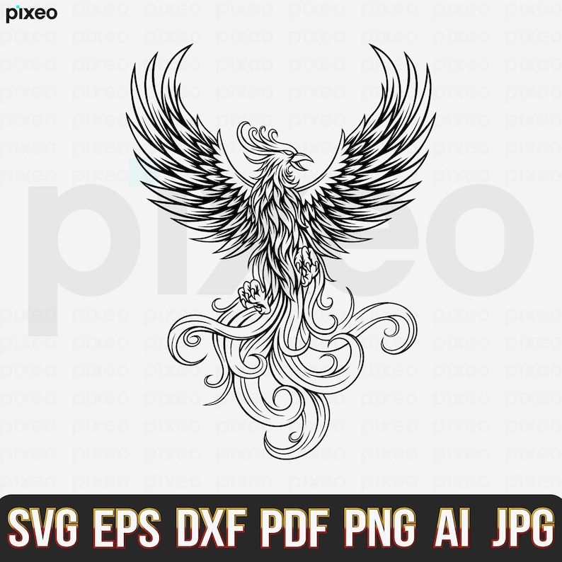 Phoenix Svg Phoenix Clipart Phoenix Cricut Phoenix Wings - Etsy