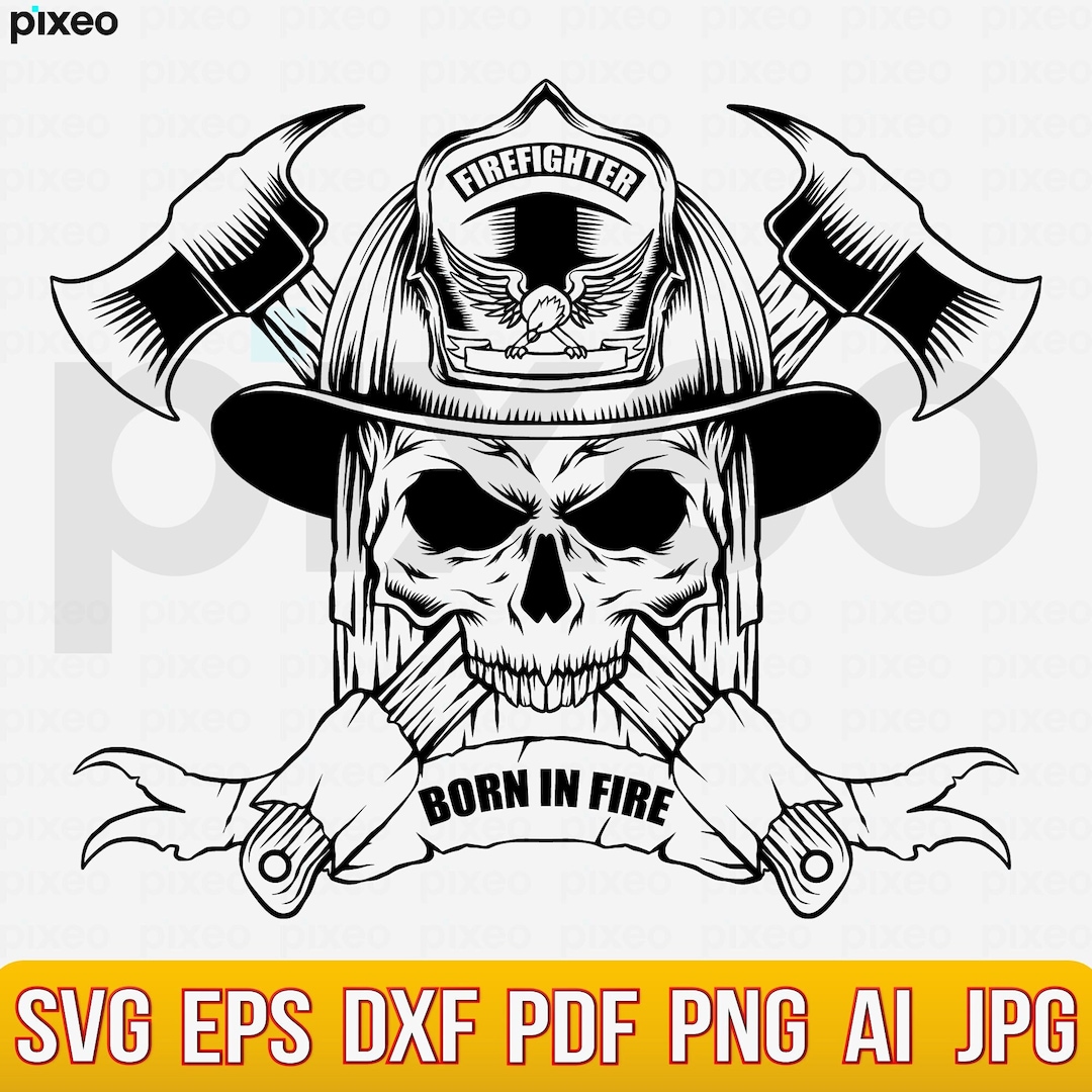 Firefighter Skull Svg, Firefighter Svg, Firemen Svg, Skull Svg ...