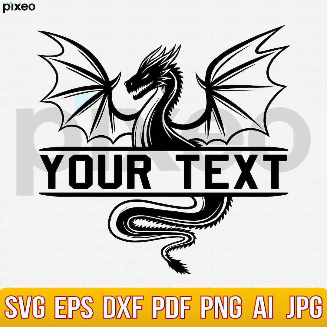 Dragon Monogram SVG: Flying Dragon Cut File (digital Download) - Etsy