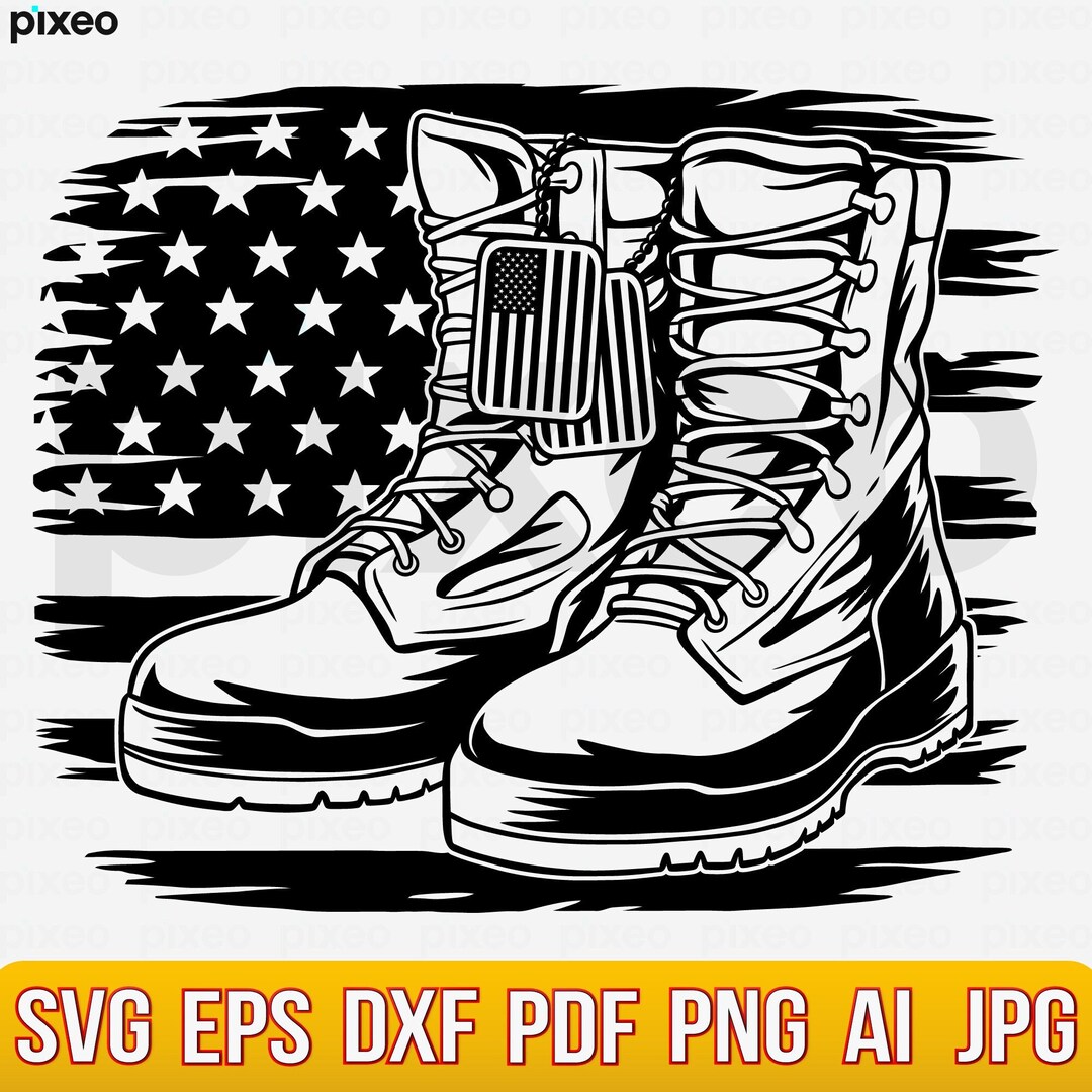 US Combat Boots SVG: Veteran Soldier Clipart (digital Download) - Etsy