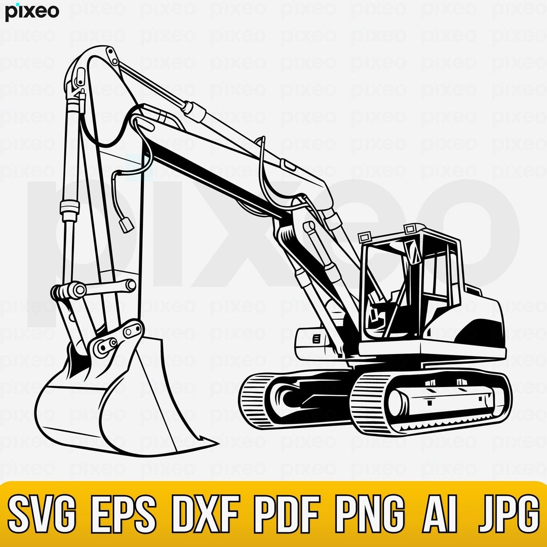 Excavator Svg, Excavator Clipart, Excavator Cricut, Excavator Cutfile ...