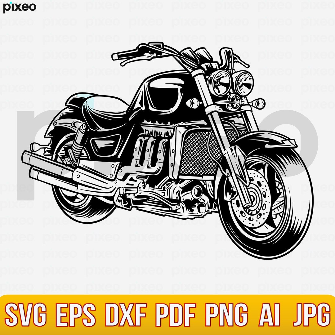 Motorcycle Svg, Motor Bıke Svg, Motorcycle Clipart, Motorcycle Cricut ...