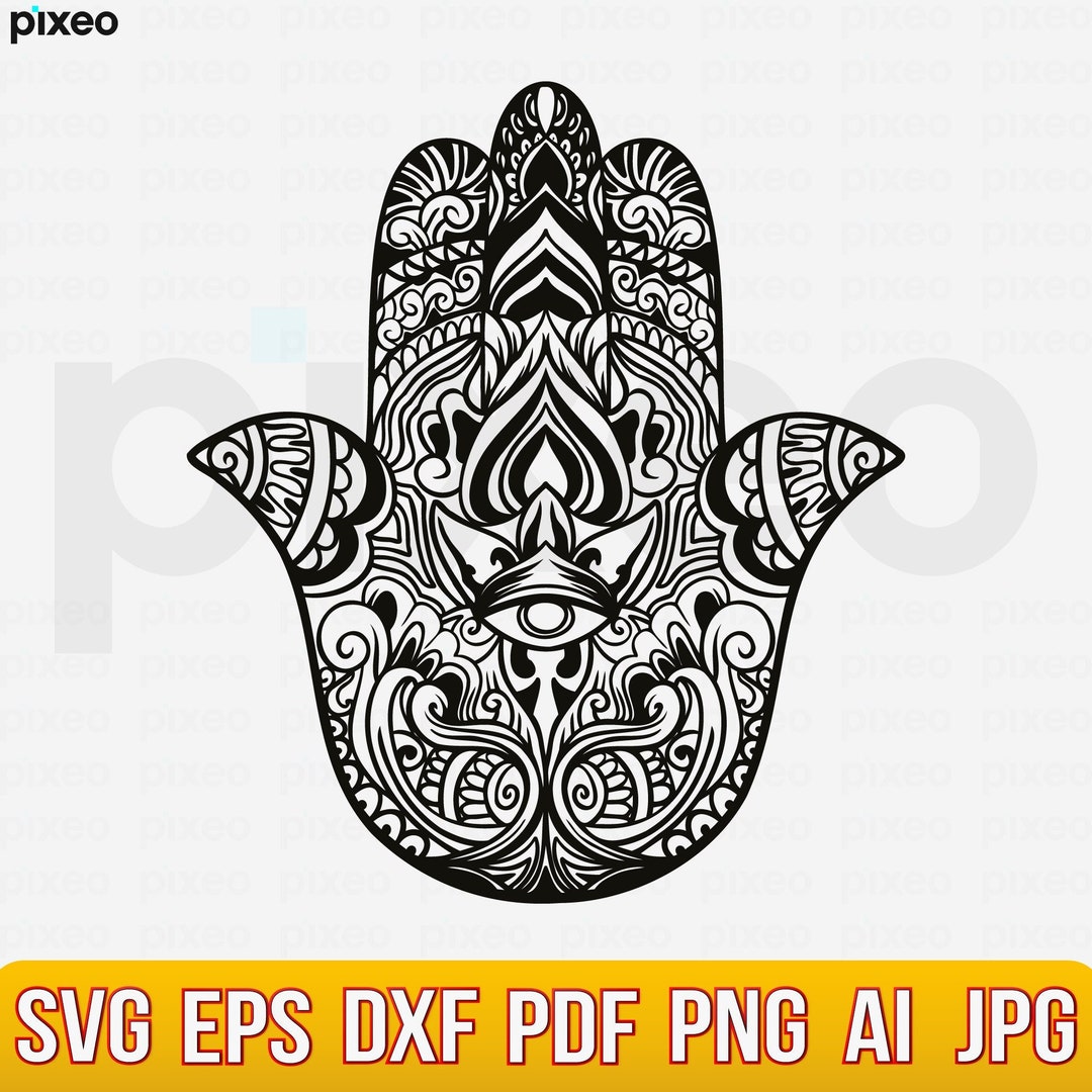 Hamsa Svg, Hamsa Hand Svg, Hamsa Clipart, Hamsa Shirt, Mandala Svg ...