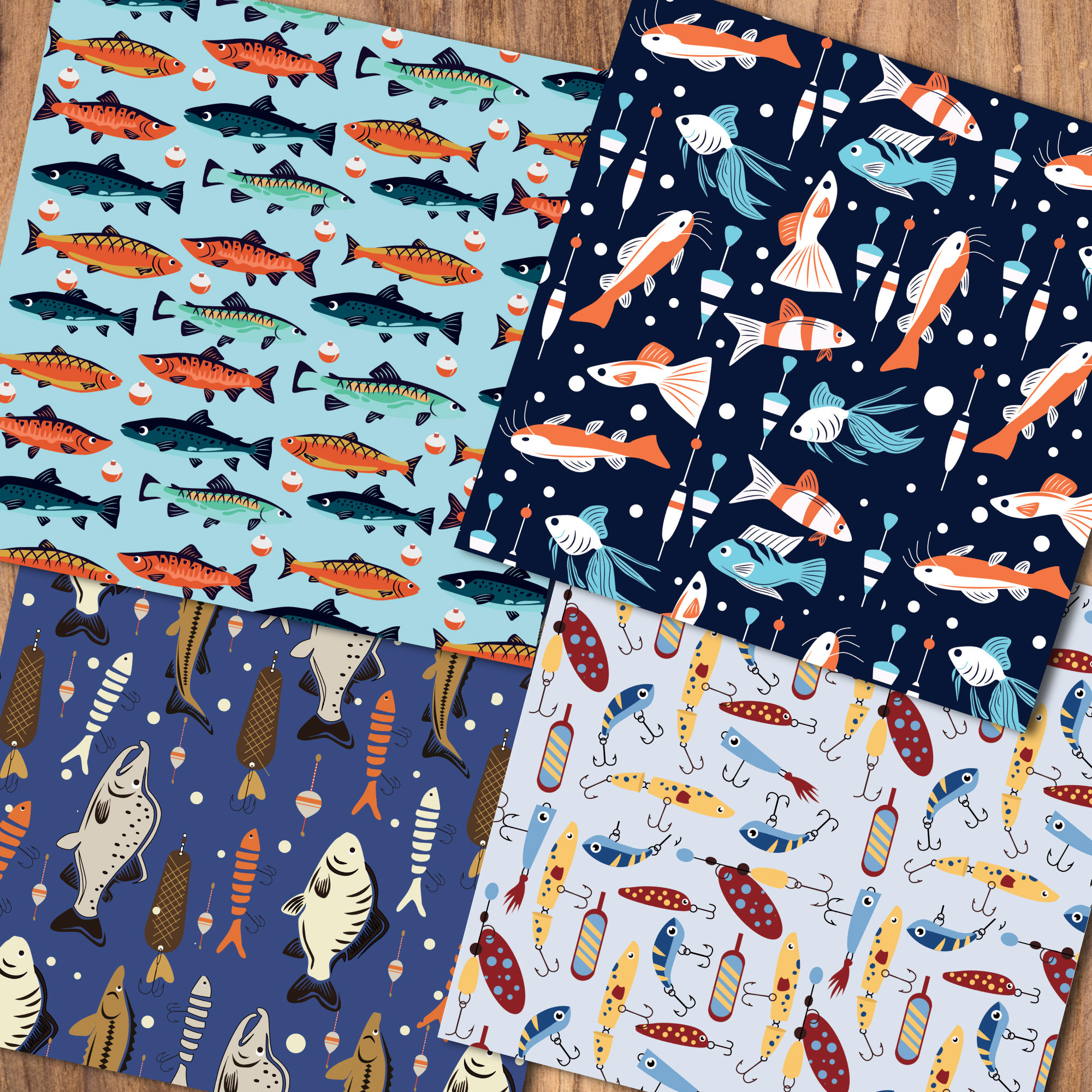 Fishing Digital Papers Fishing Svg Fisherman Digital Papers - Etsy ...