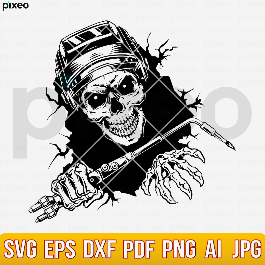Welder Skull Svg, Welder Svg, Welding Svg, Welder Clipart, Welder ...