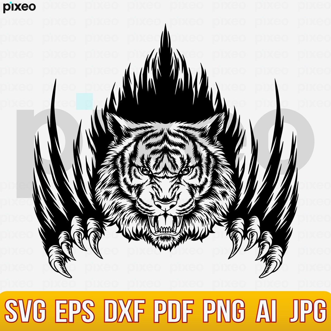 Tiger Claw Scratch SVG: Tiger Face Cut File (digital Download) - Etsy