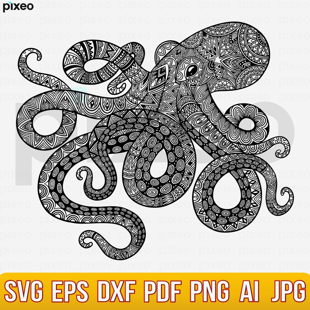 Octopus Svg, Octopus Mandala Svg, Octopus Clipart, Mandala Svg, Octopus ...