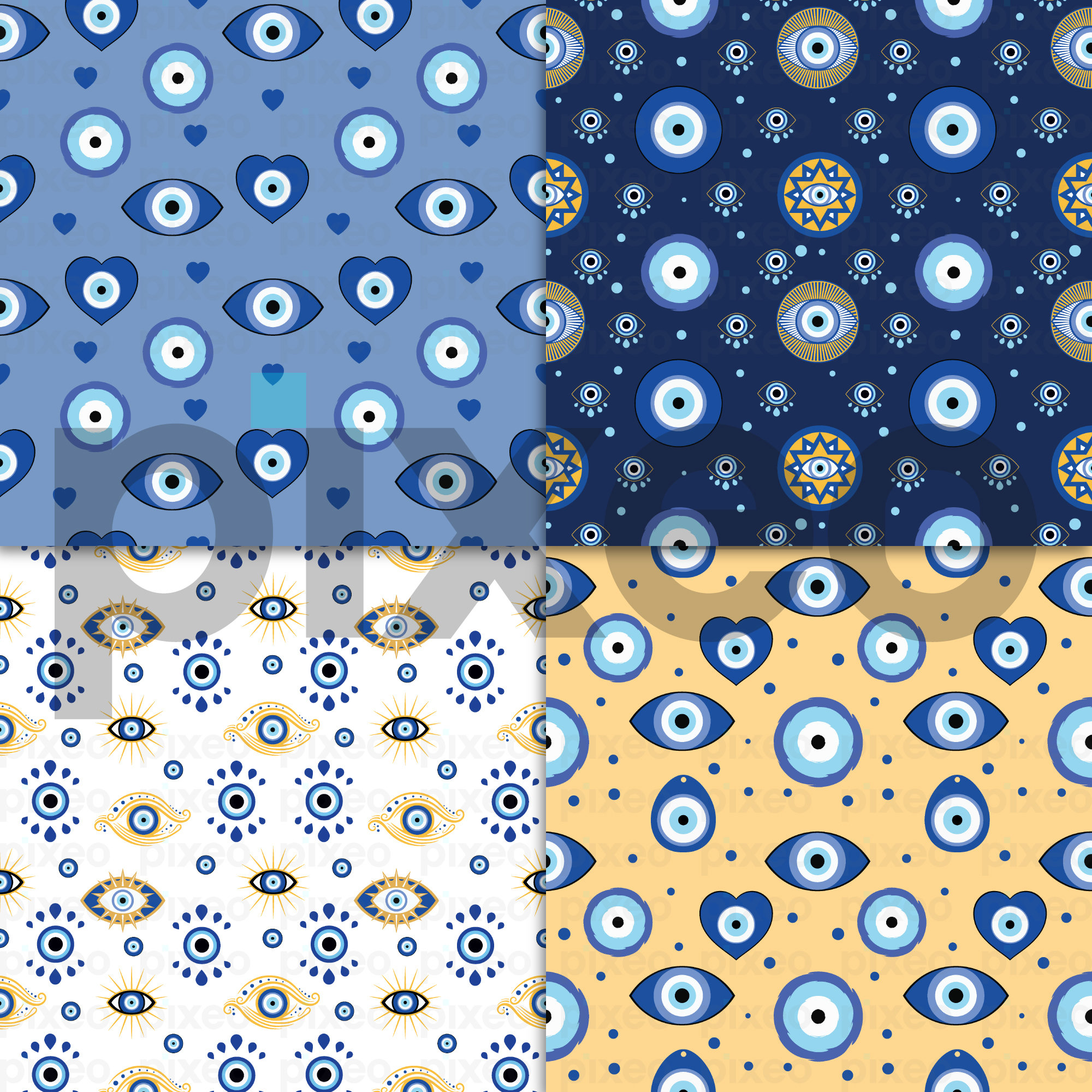 Evil Eye Seamless Patterns Digital Papers Evil Eye 20 | Etsy
