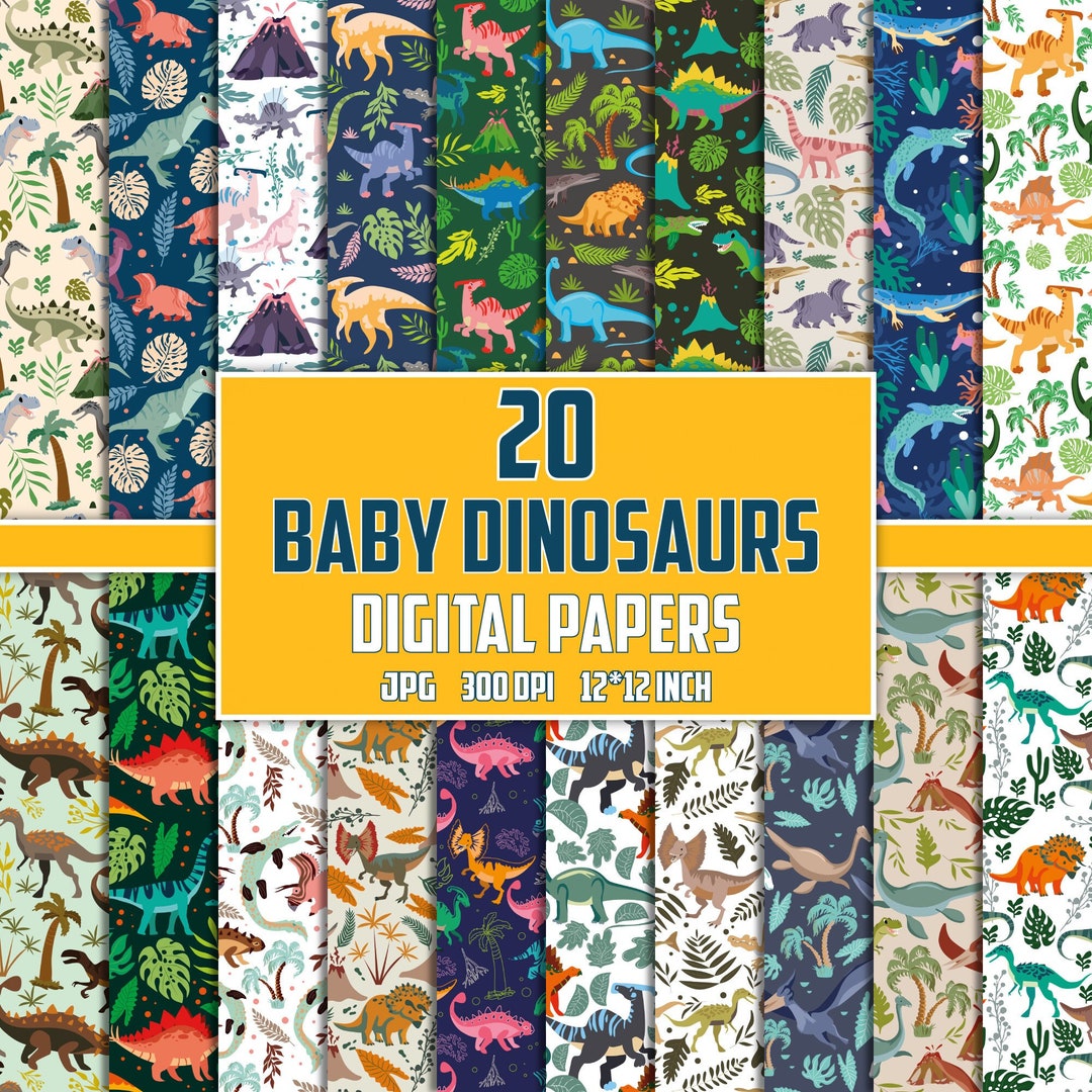 Dinosaur Digital Paper: Seamless Dino Pattern (digital Download) - Etsy