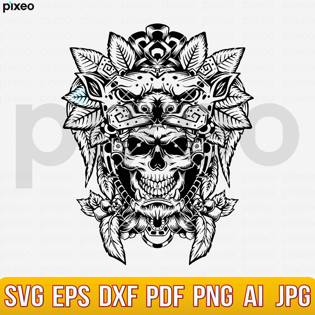 Aztec Skull Svg, Skull Svg, Skull King Svg, King Skull Clipart ...
