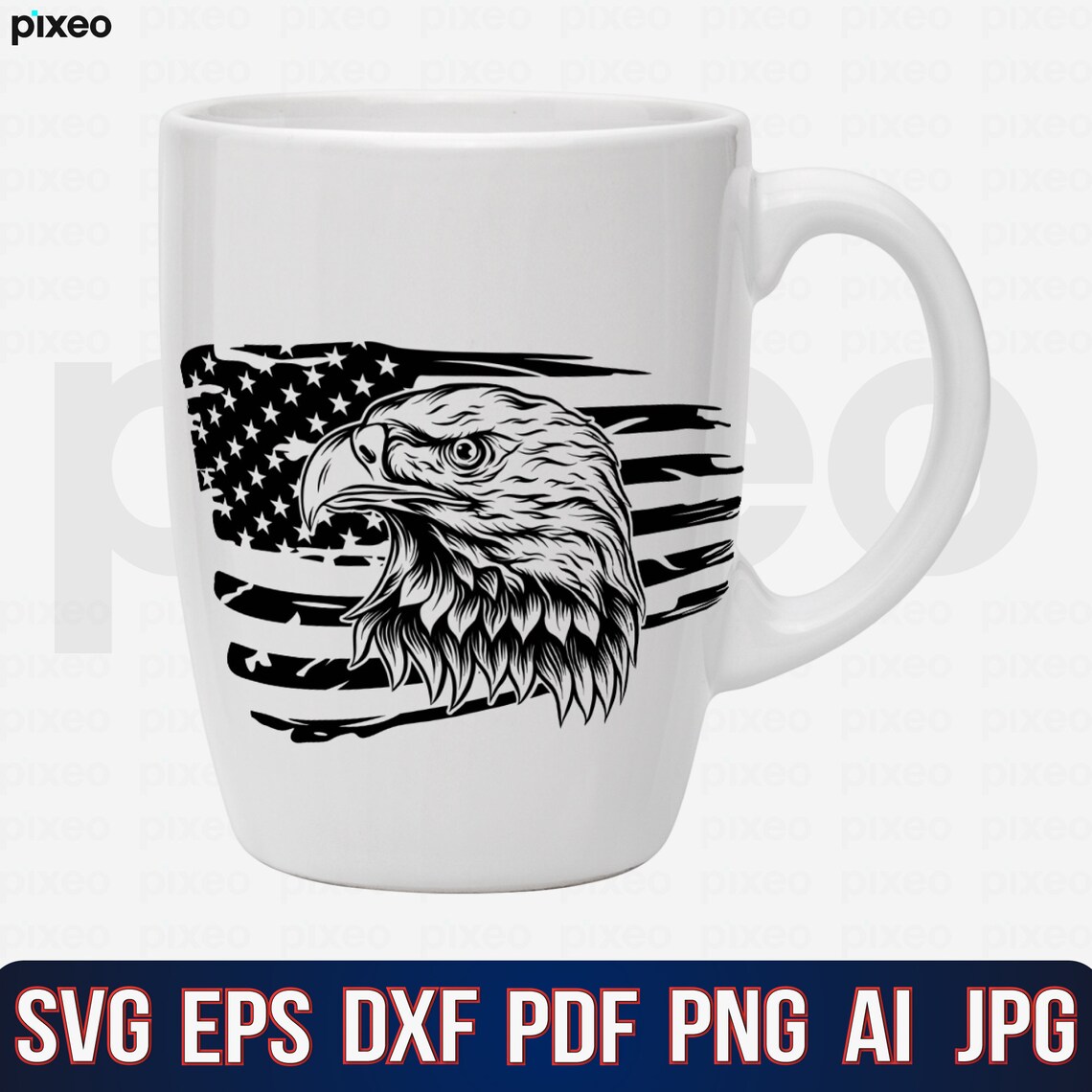 Eagle American Flag SVG: Patriotic USA 4th of July (digital Download ...