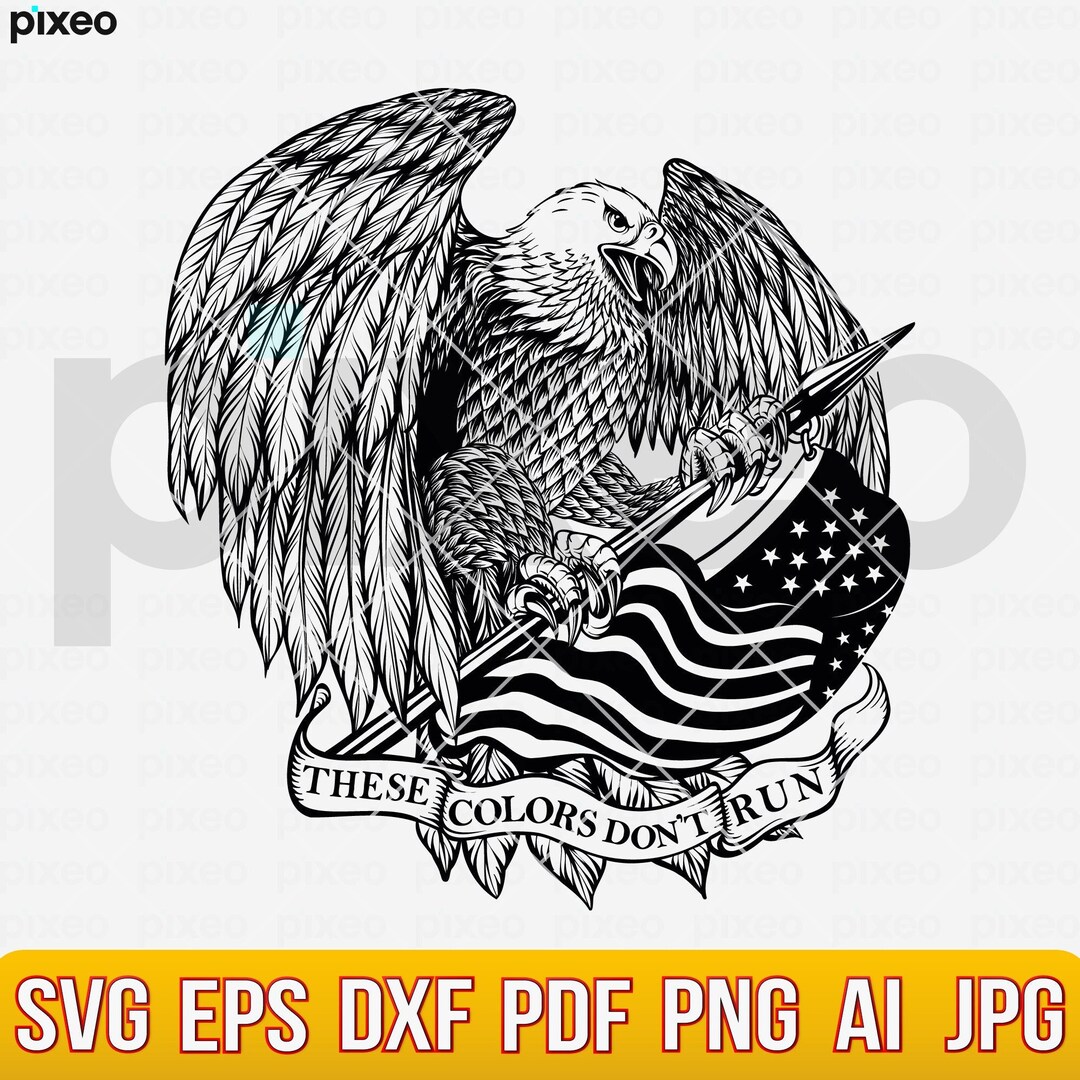 Eagle With American Flag SVG: Patriotic USA 4th of July (digital Files ...