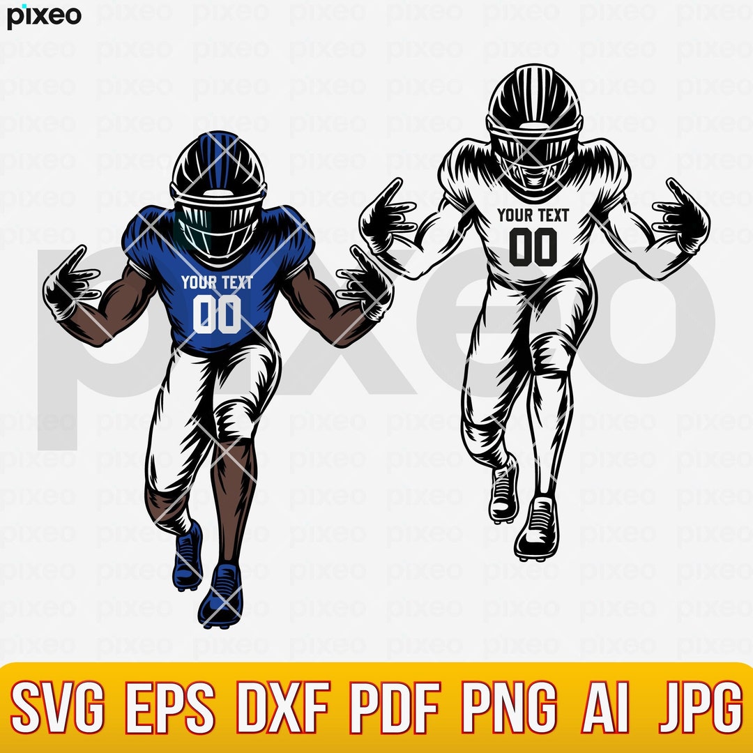 Football Player SVG: Customizable Team Shirt Cut Files (digital ...