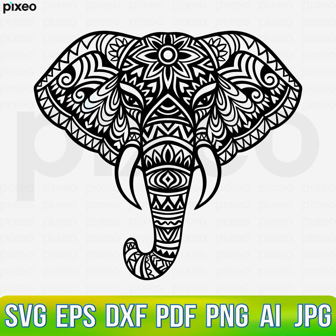 Elephant Svg Elephant Mandala Svg Elephant Clipart Mandala - Etsy