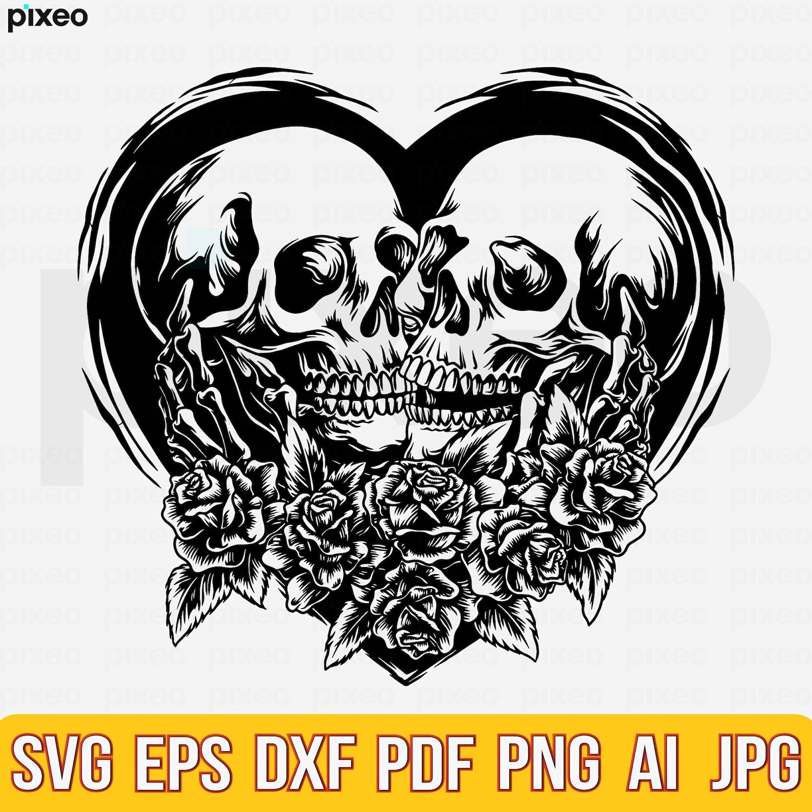 Skull Lovers Svg Skull Svg Dead Skeleton Love Svg Gothic - Etsy