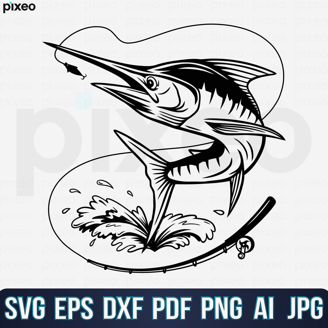 Marlin Fishing Svg, Fishing Svg, Marlin Fish Svg, Marlin Clipart ...