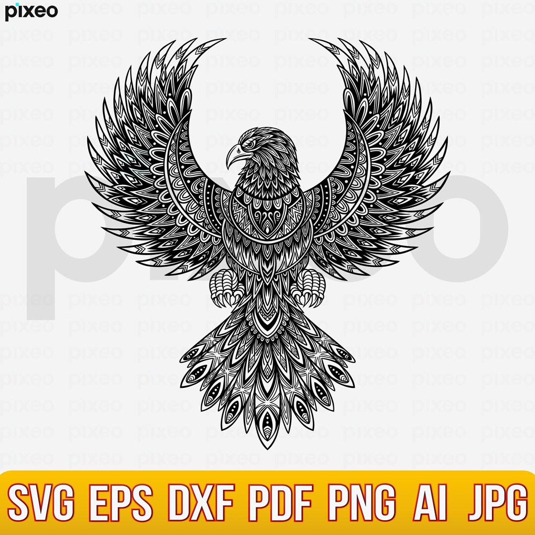 Eagle Svg, Eagle Mandala Svg, Eagle Clipart, Mandala Svg, Eagle Vector, Eagle Cut File Eagle ...