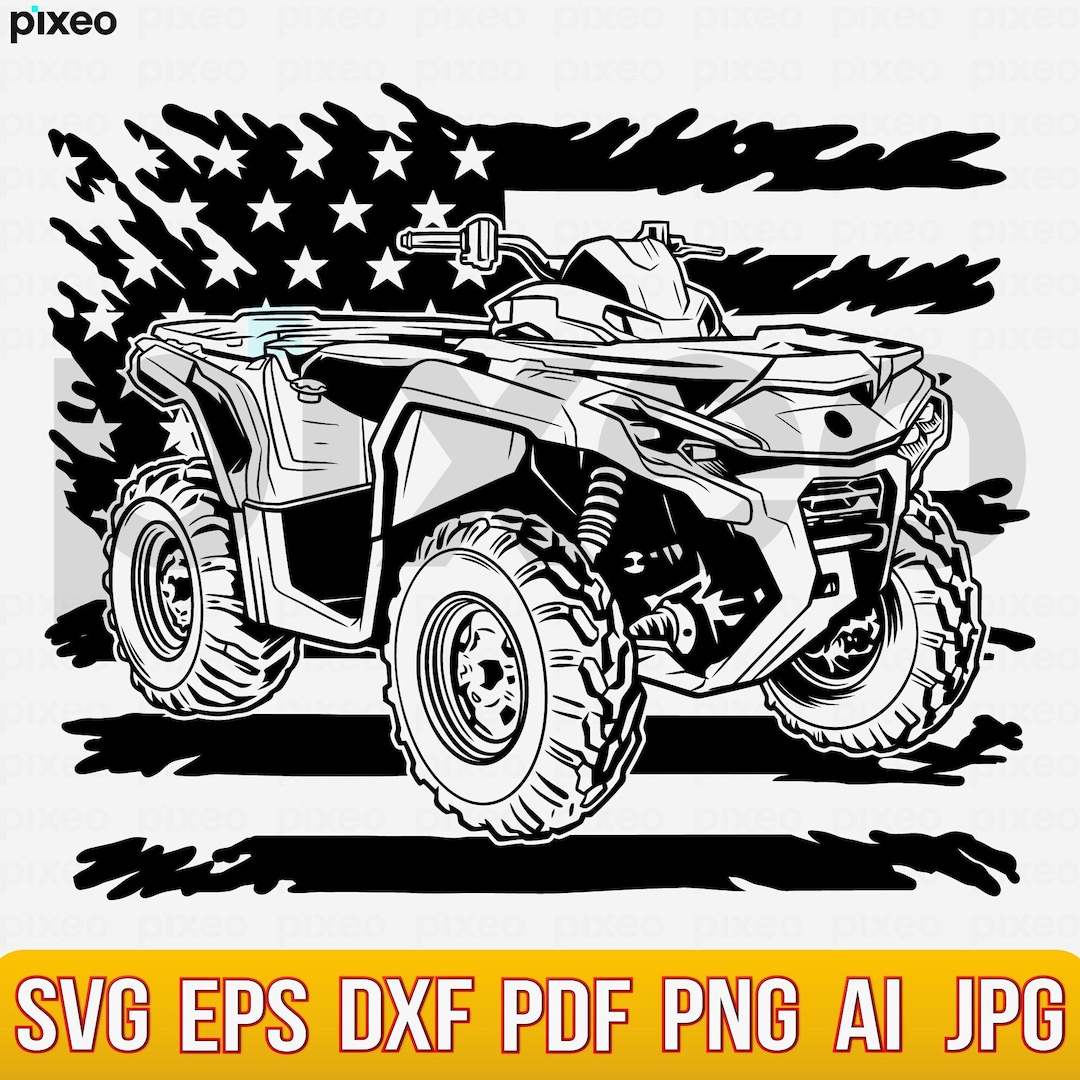 US 4 Wheeler Svg, ATV Svg, 4 Wheeler Svg, Off-road Svg, ATV Clipart ...