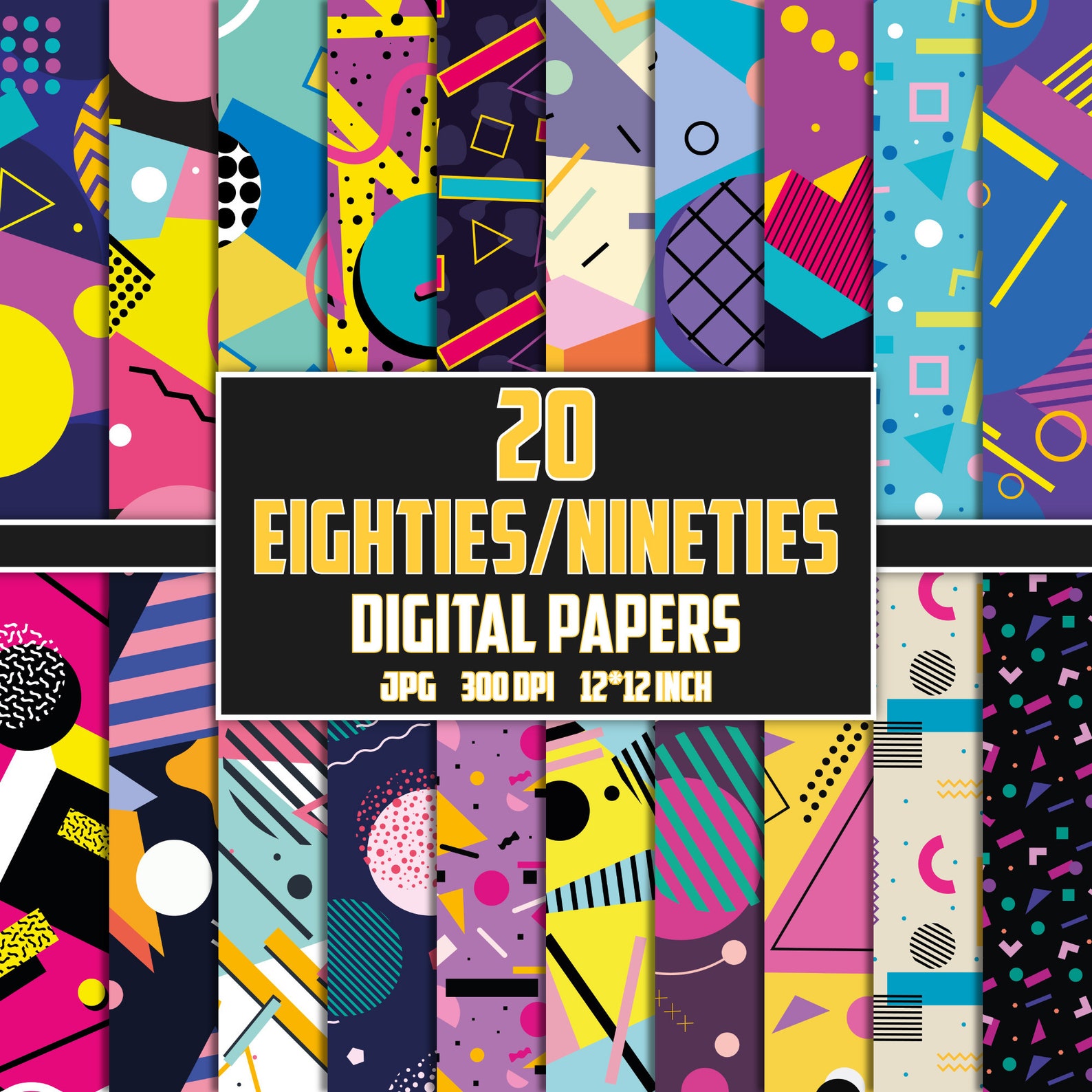 80's/90's Digital Paper Eighties Nineties Digital - Etsy