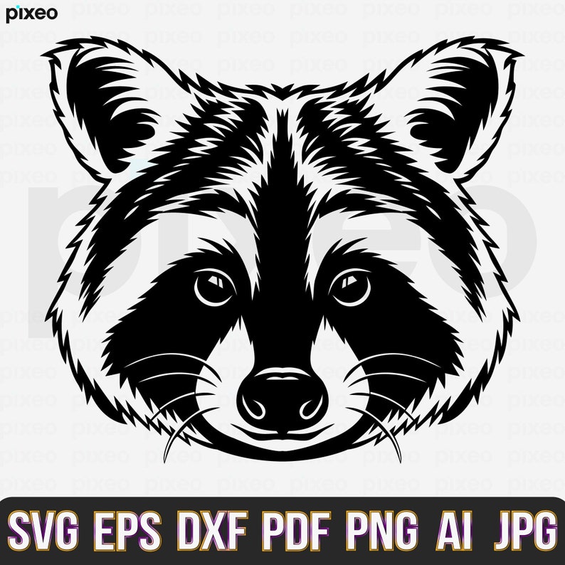 Raccoon Face Svg Raccoon Svg Raccoon Clipart Raccoon - Etsy