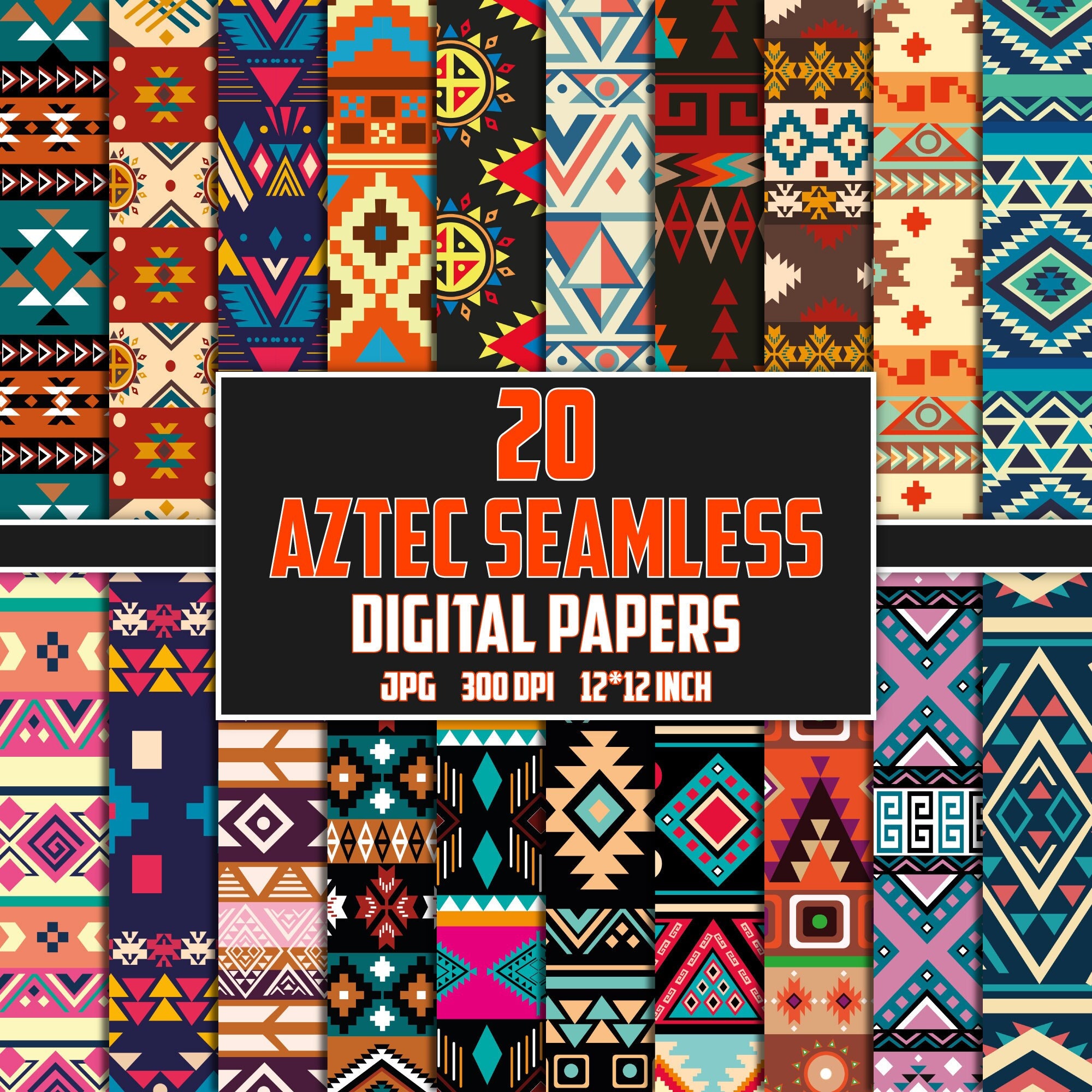 Orange Aztec Pattern Background