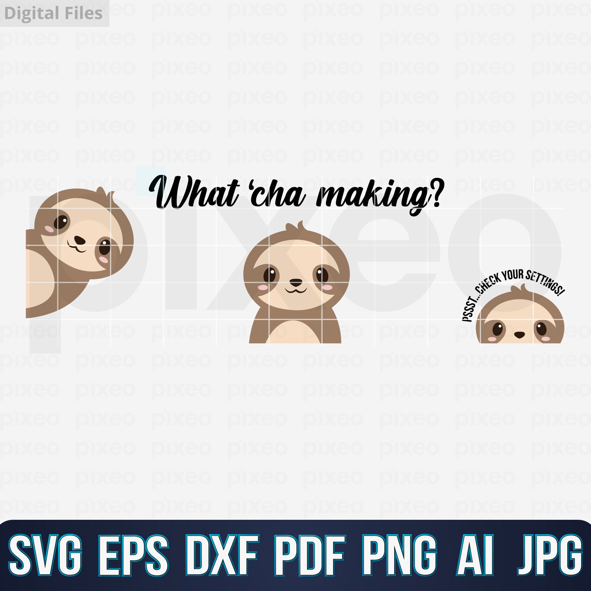What'cha Making Sloths Svg Sloth Svg What Cha Making - Etsy