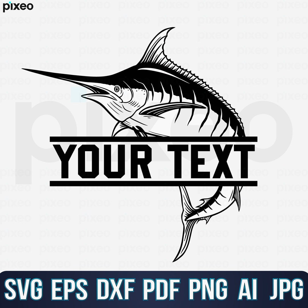 Marlin Fishing Name Svg, Fishing Svg, Marlin Fish Svg, Marlin Clipart ...