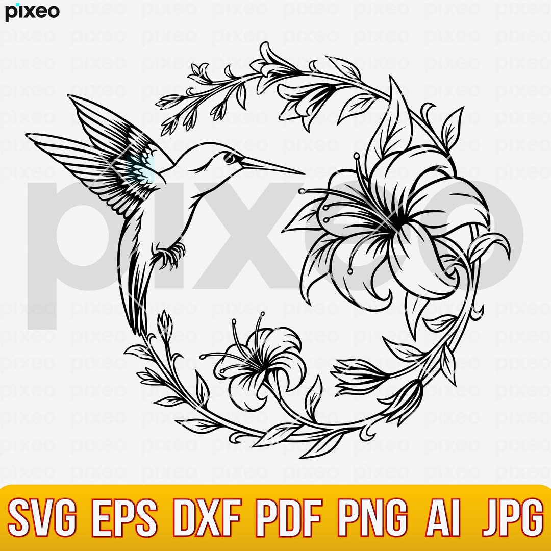Hummingbird Svg, Hummingbird Clipart, Hummingbird Flowers Svg, Humming ...