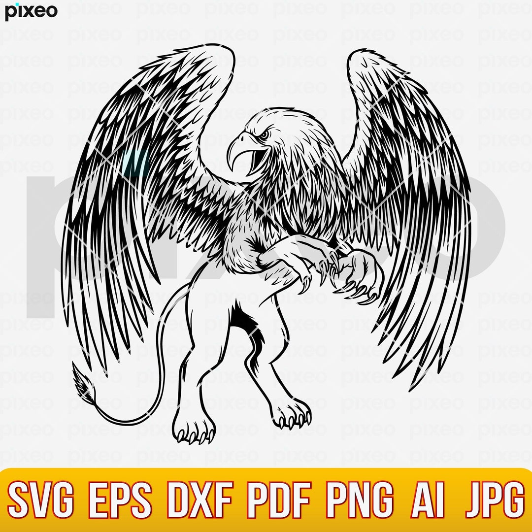 Griffin Svg, Mythical Creature Svg, Mythology Svg, Fantasy Svg, Griffin ...
