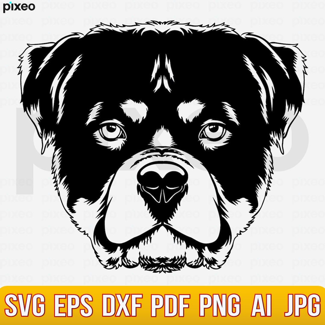 Rottweiler Dog Svg, Rotty Svg, Rottweiler Clipart, Rottweiler Mom Svg ...