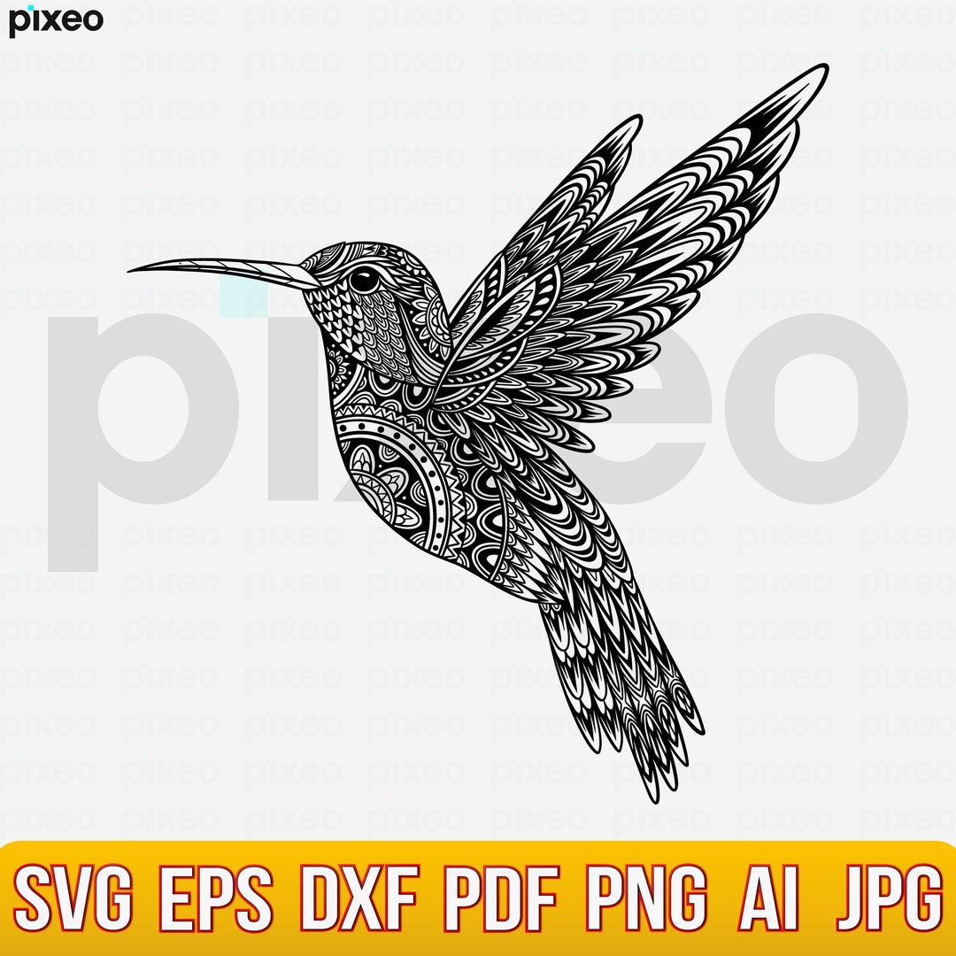 Hummingbird Mandala Svg, Hummingbird Clipart, Humming Bird Svg, Bird ...