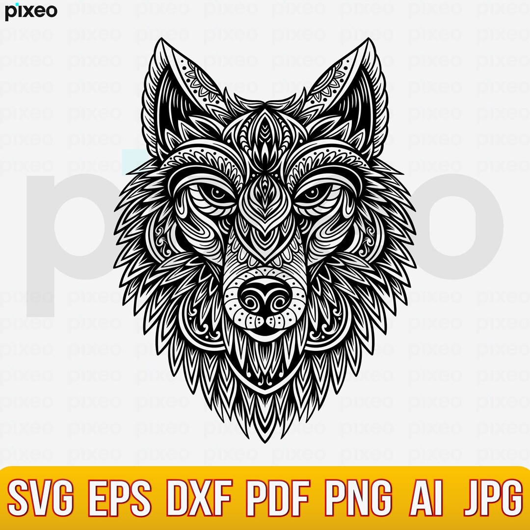 Wolf Svg, Wolf Mandala Svg, Wolf Clipart, Mandala Svg, Wolf Cricut ...