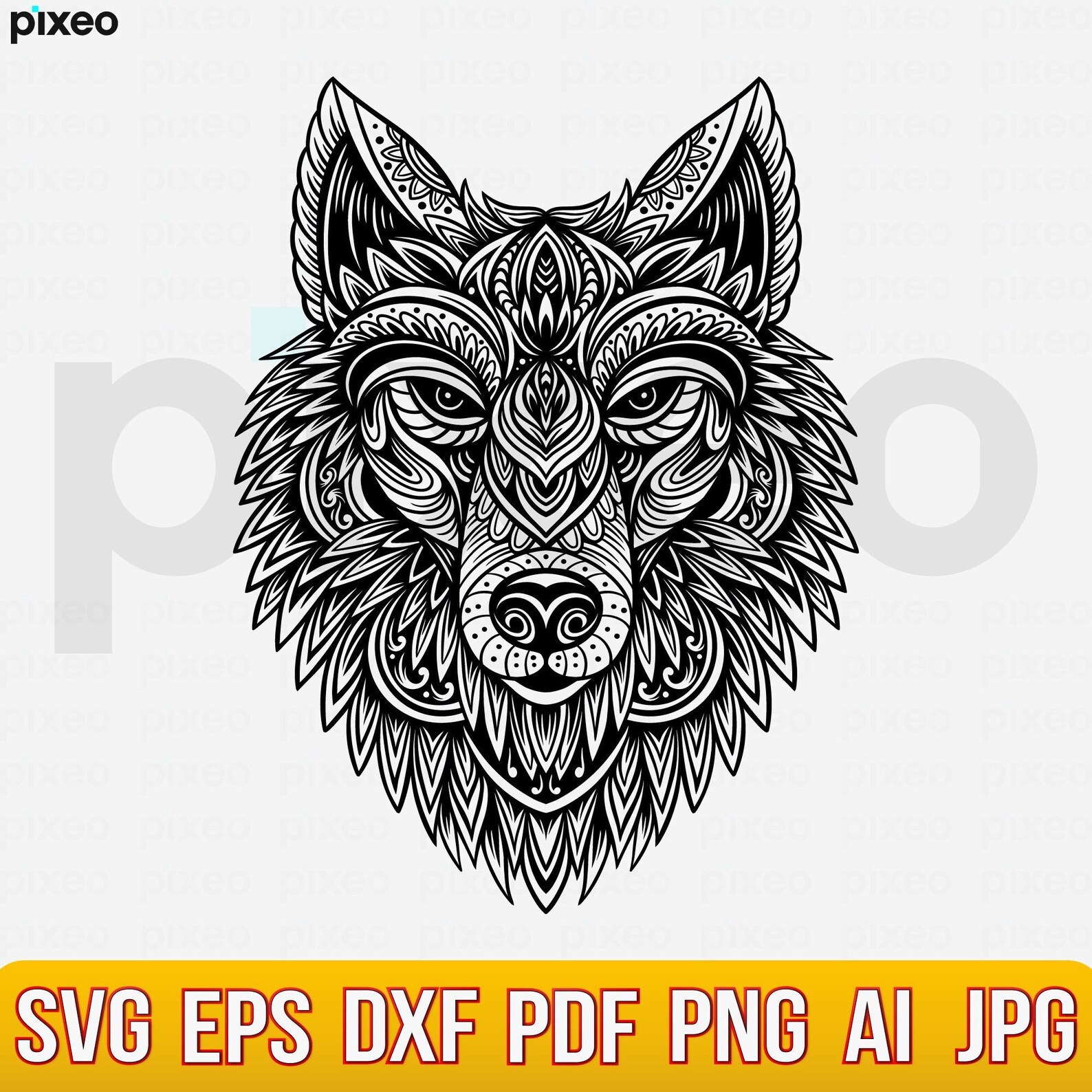 Wolf Svg Wolf Mandala Svg Wolf Clipart Mandala Svg Wolf - Etsy