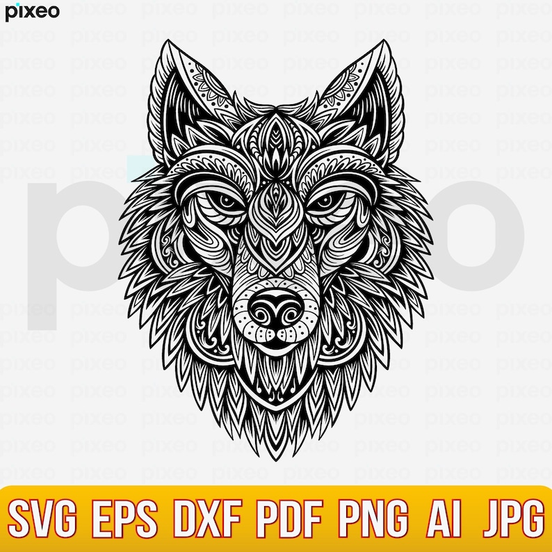 Wolf Svg Wolf Mandala Svg Wolf Clipart Mandala Svg Wolf - Etsy