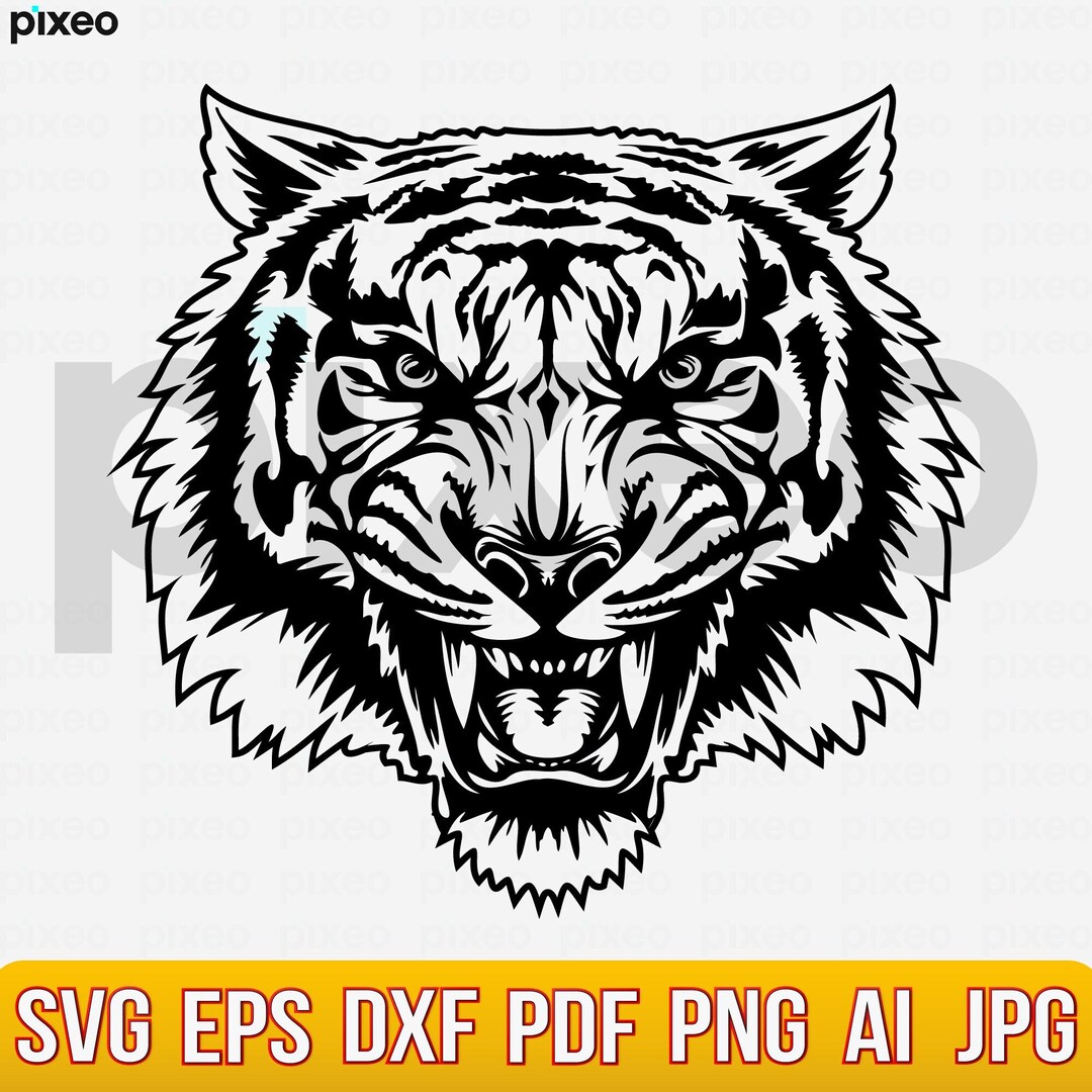 Tiger Svg, Tiger Clipart, Tiger Face Svg, Tiger Head Svg, Tiger Shirt ...