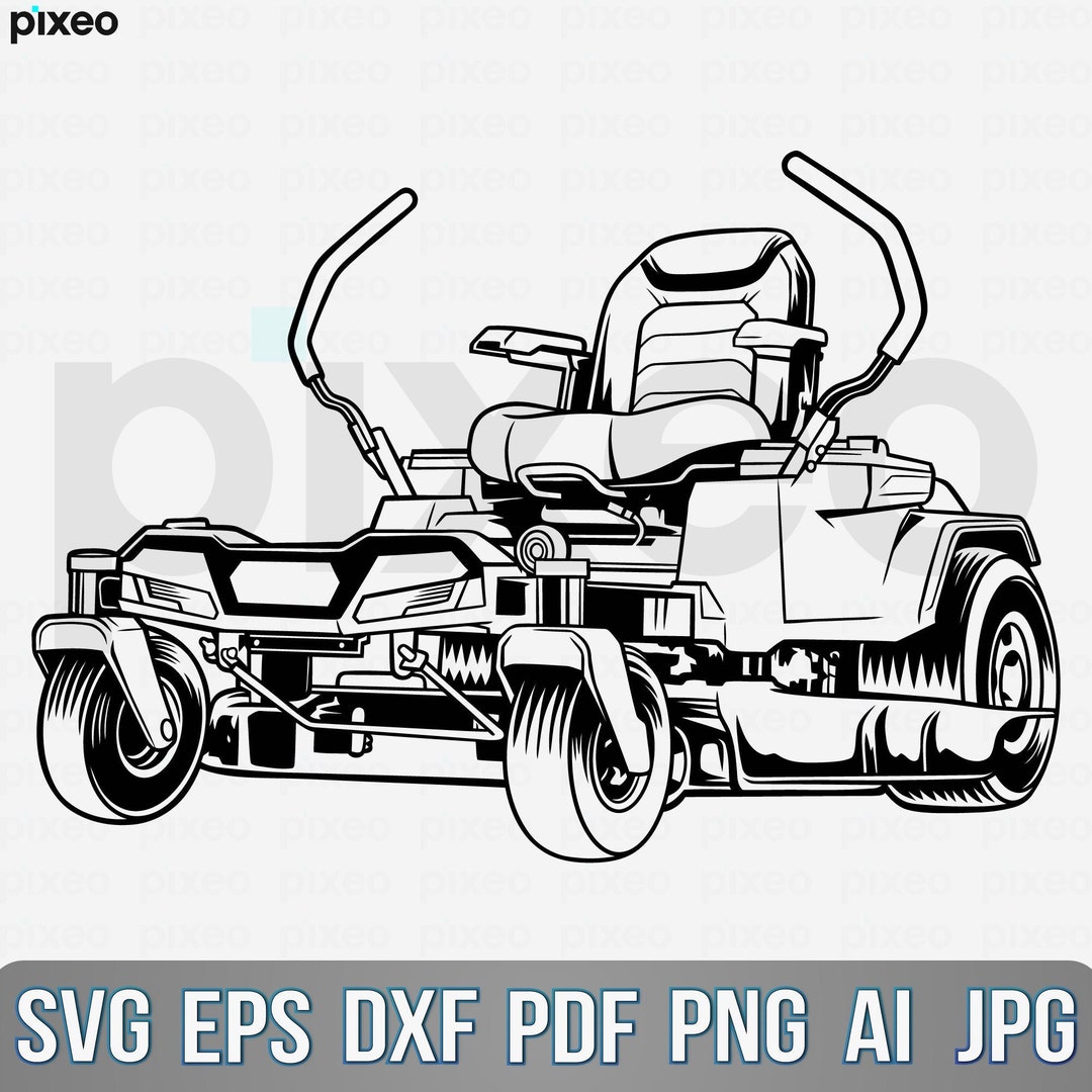 Zero Turn Lawn Mower SVG: Landscaping Clipart, Gardener Shirt (digital ...