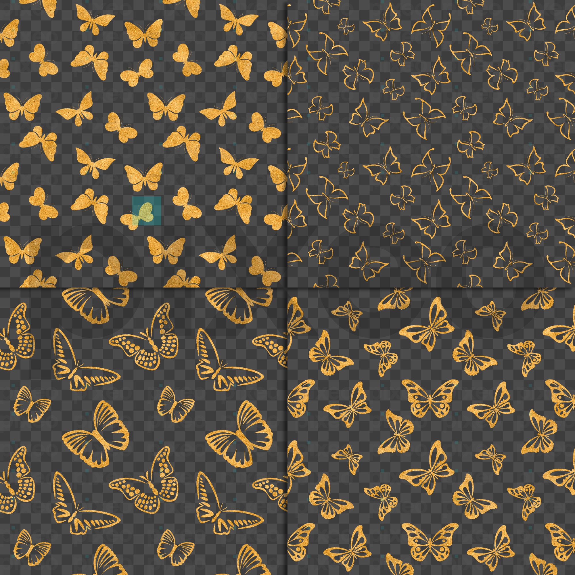 Gold Butterfly Seamless Pattern Gold Butterfly Digital Paper - Etsy