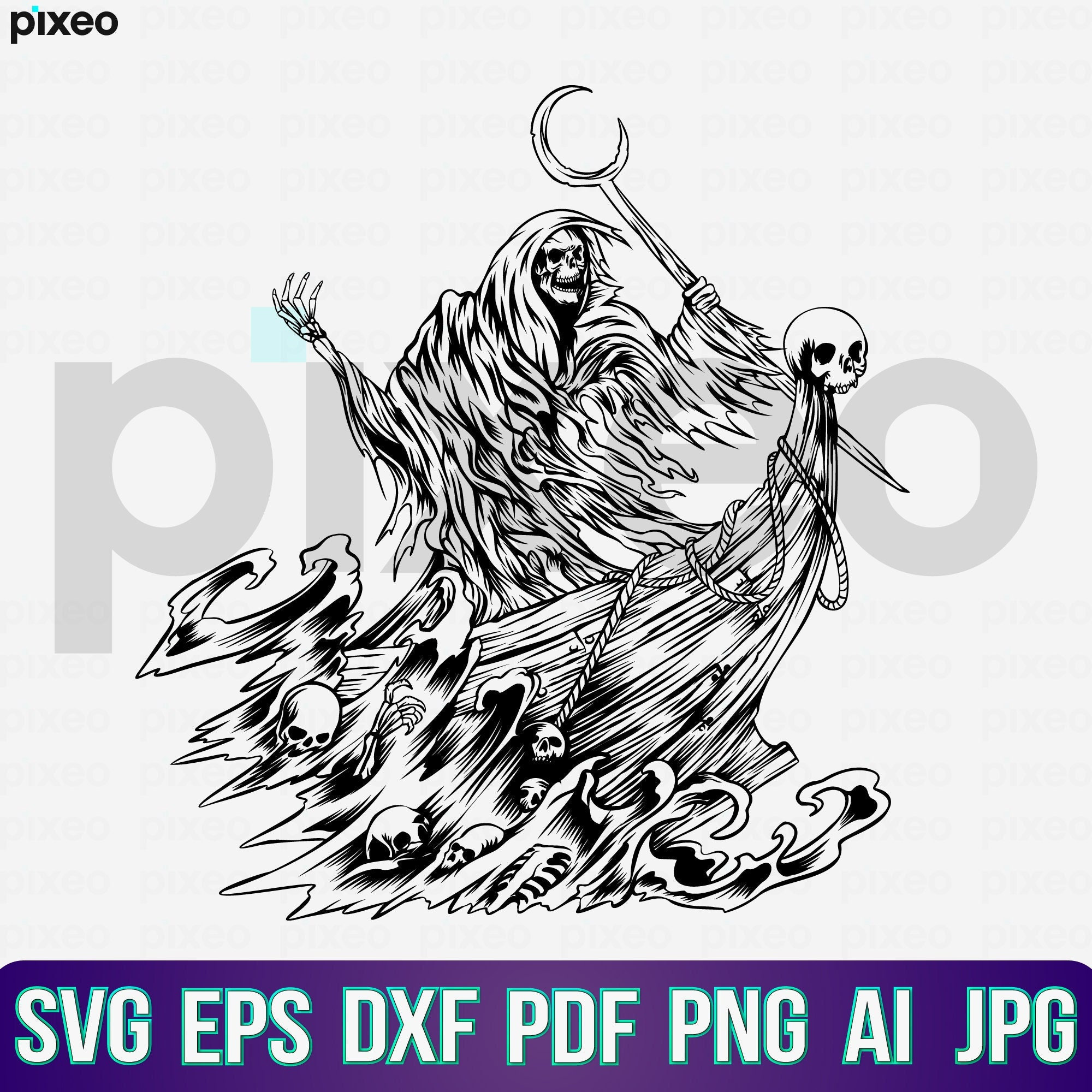 Grim Reaper Svg Reaper Svg Death Svg Reaper Clipart Reaper - Etsy Canada