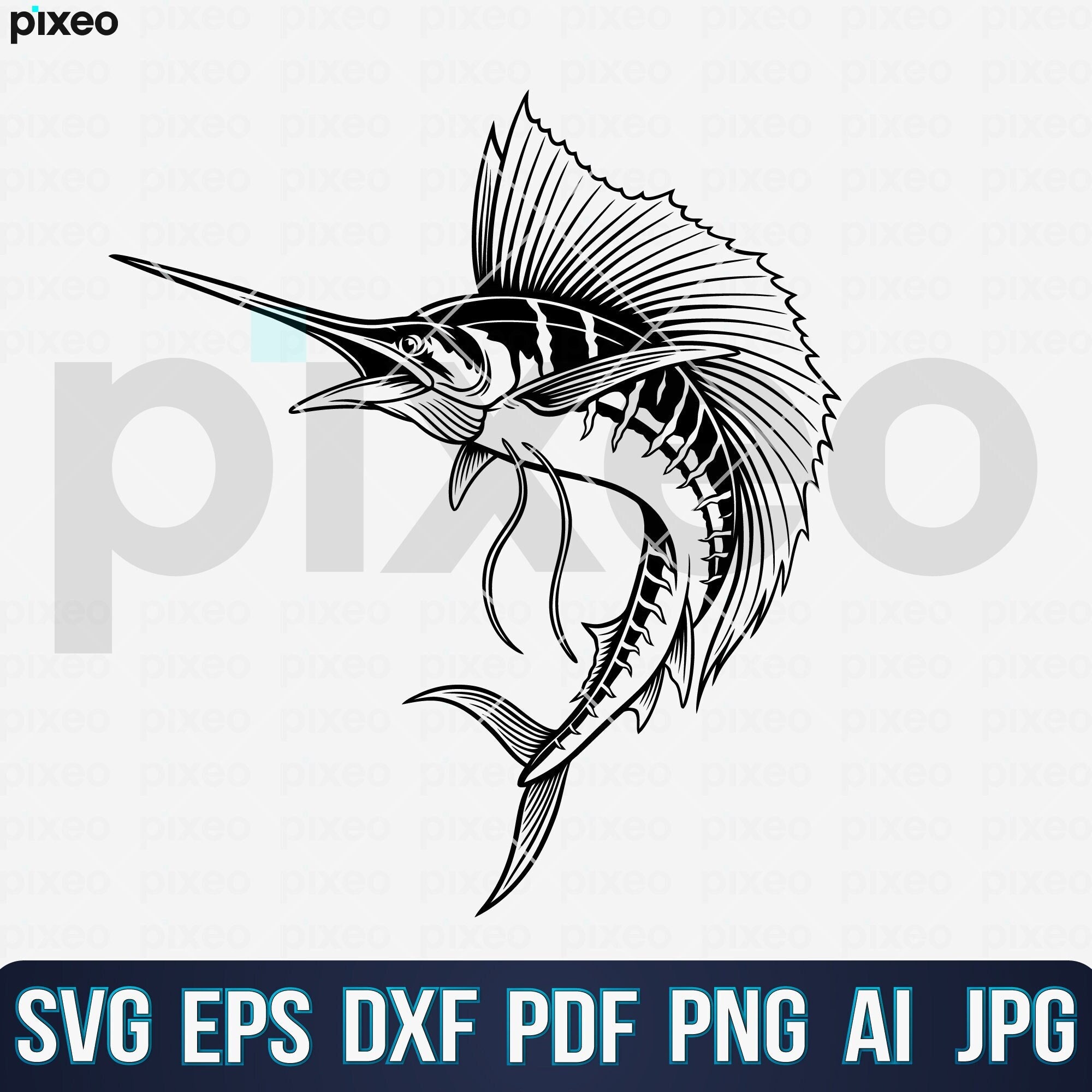 Sailfish Fishing SVG: Vector Clipart, Cricut Cut File - Etsy