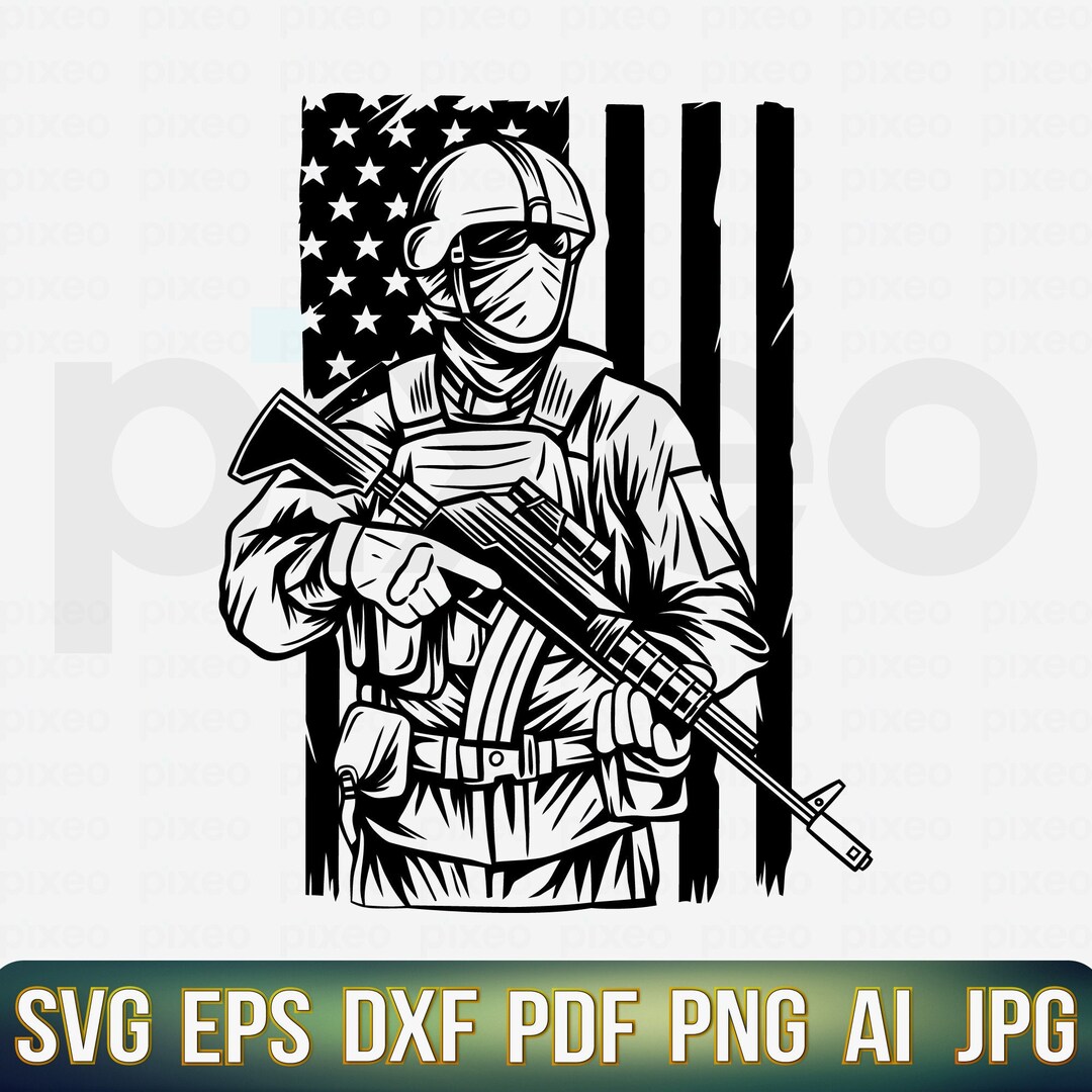 US Soldier SVG: Veteran, Army, Flag Clipart (digital Download) - Etsy