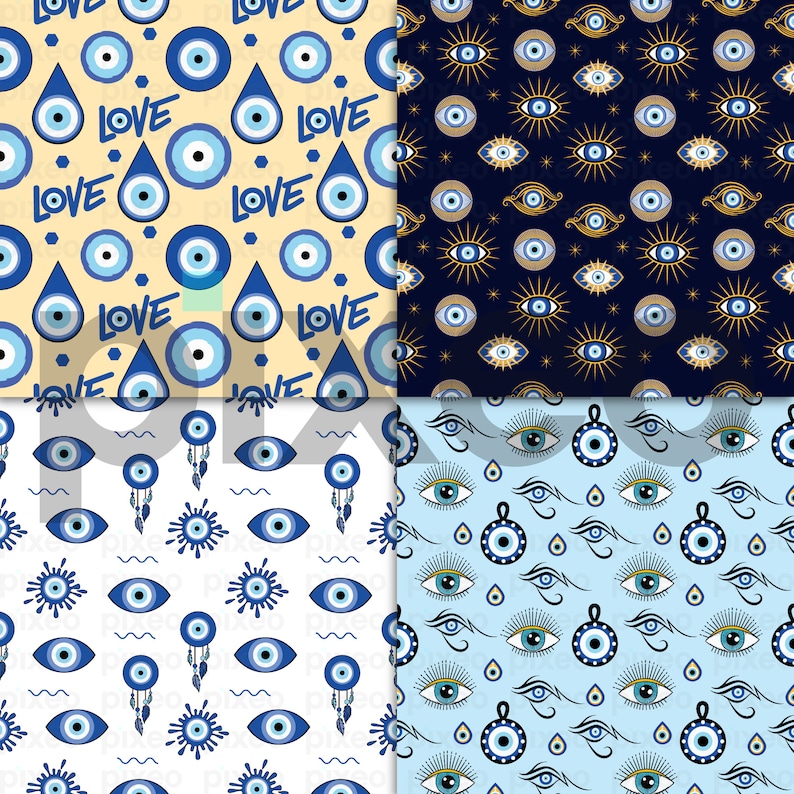 Evil Eye Seamless Patterns Digital Papers Evil Eye 20 - Etsy