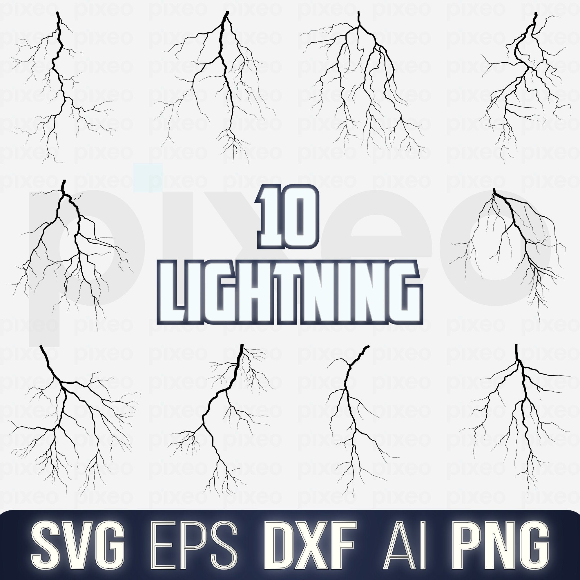 Lightning SVG Bundle Lightning Clipart Lightning Vector | Etsy