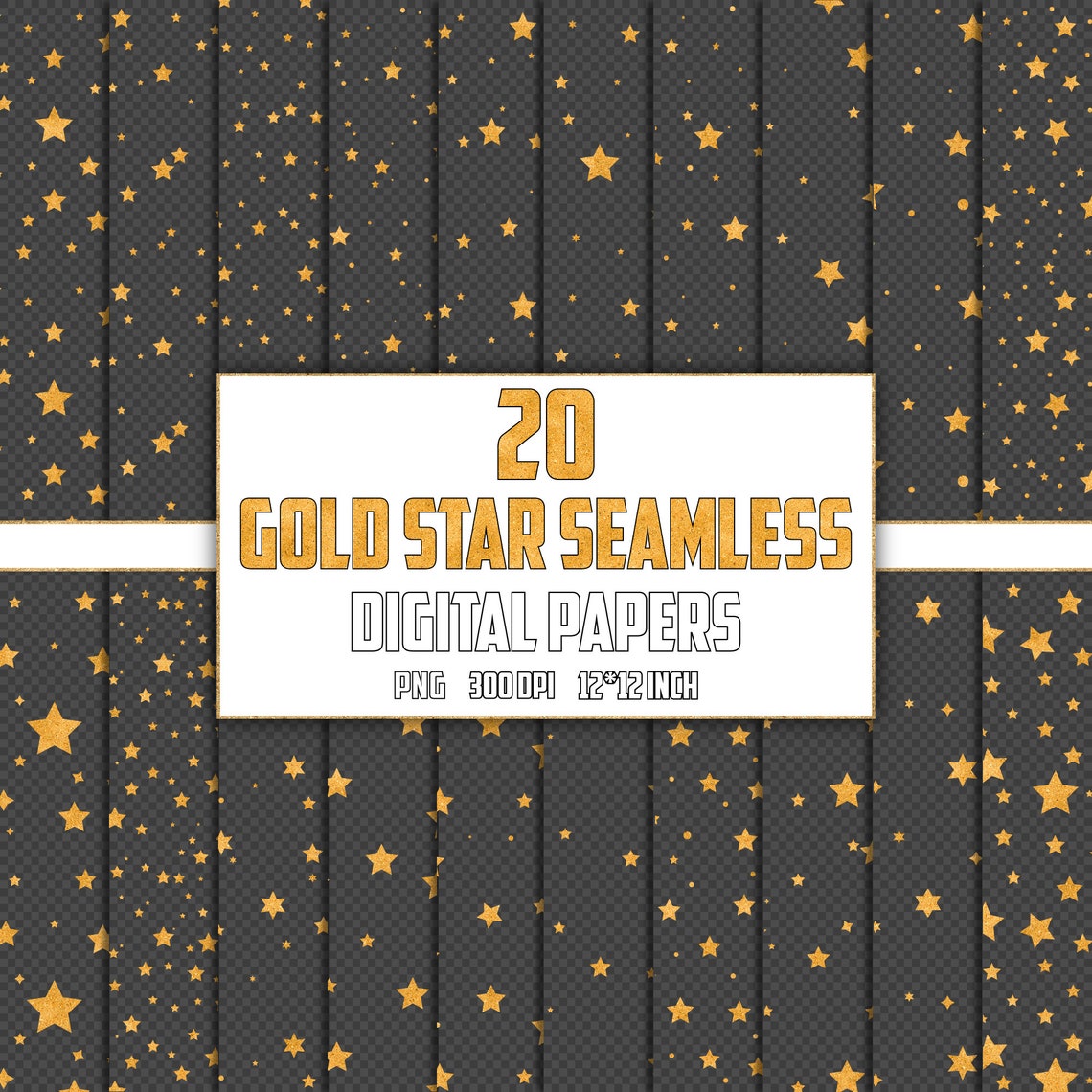 Gold Star Seamless Pattern Gold Star Digital Paper Star - Etsy