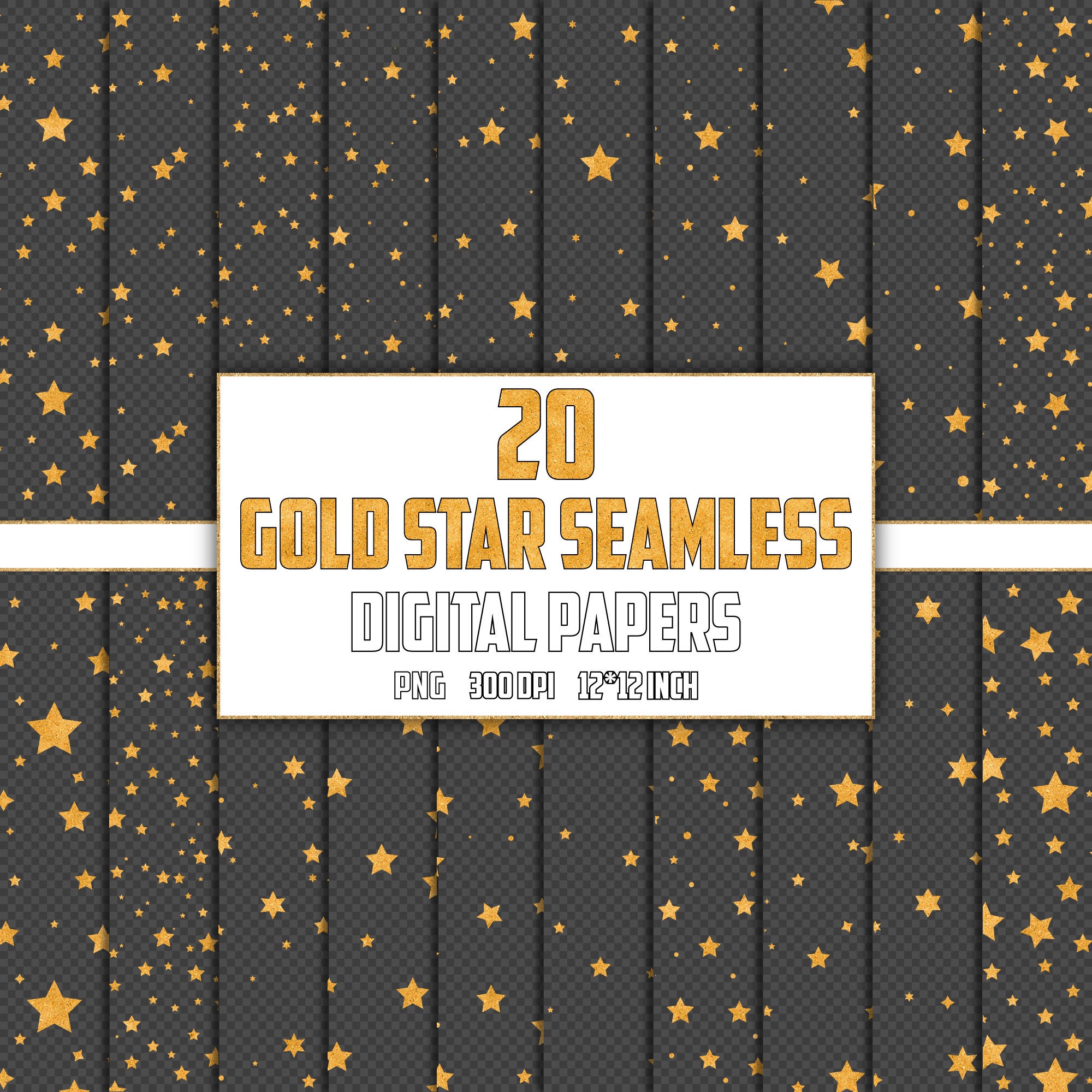 Gold Star Seamless Pattern Gold Star Digital Paper Star - Etsy