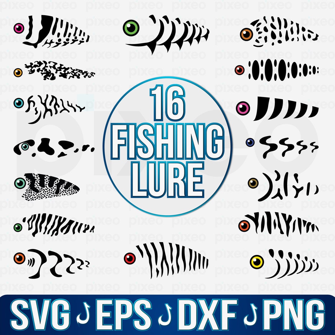 Fishing Lure SVG Bundle: 16 Vector Designs (digital Download) - Etsy