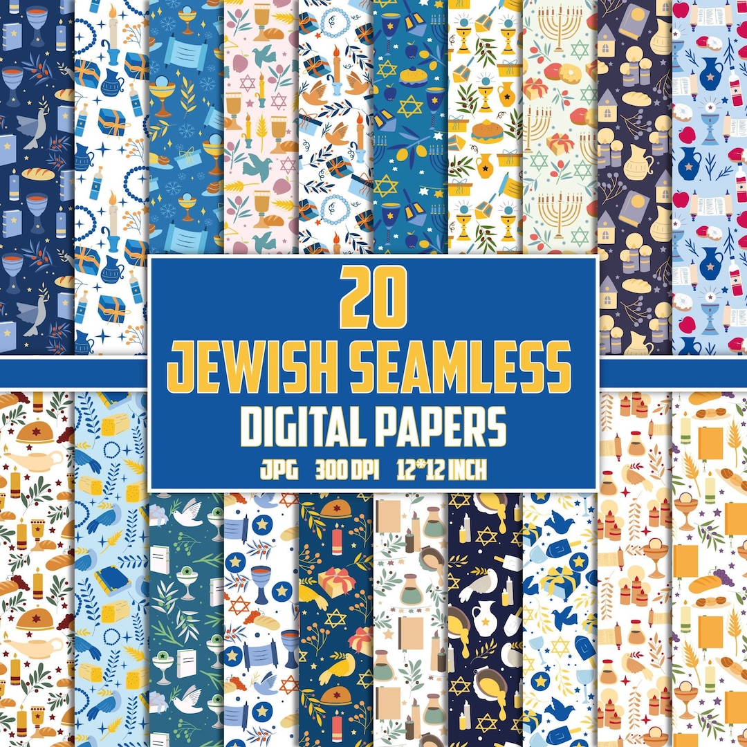 Jewish Seamless Digital Papers: Hanukkah Clipart (digital Download) - Etsy