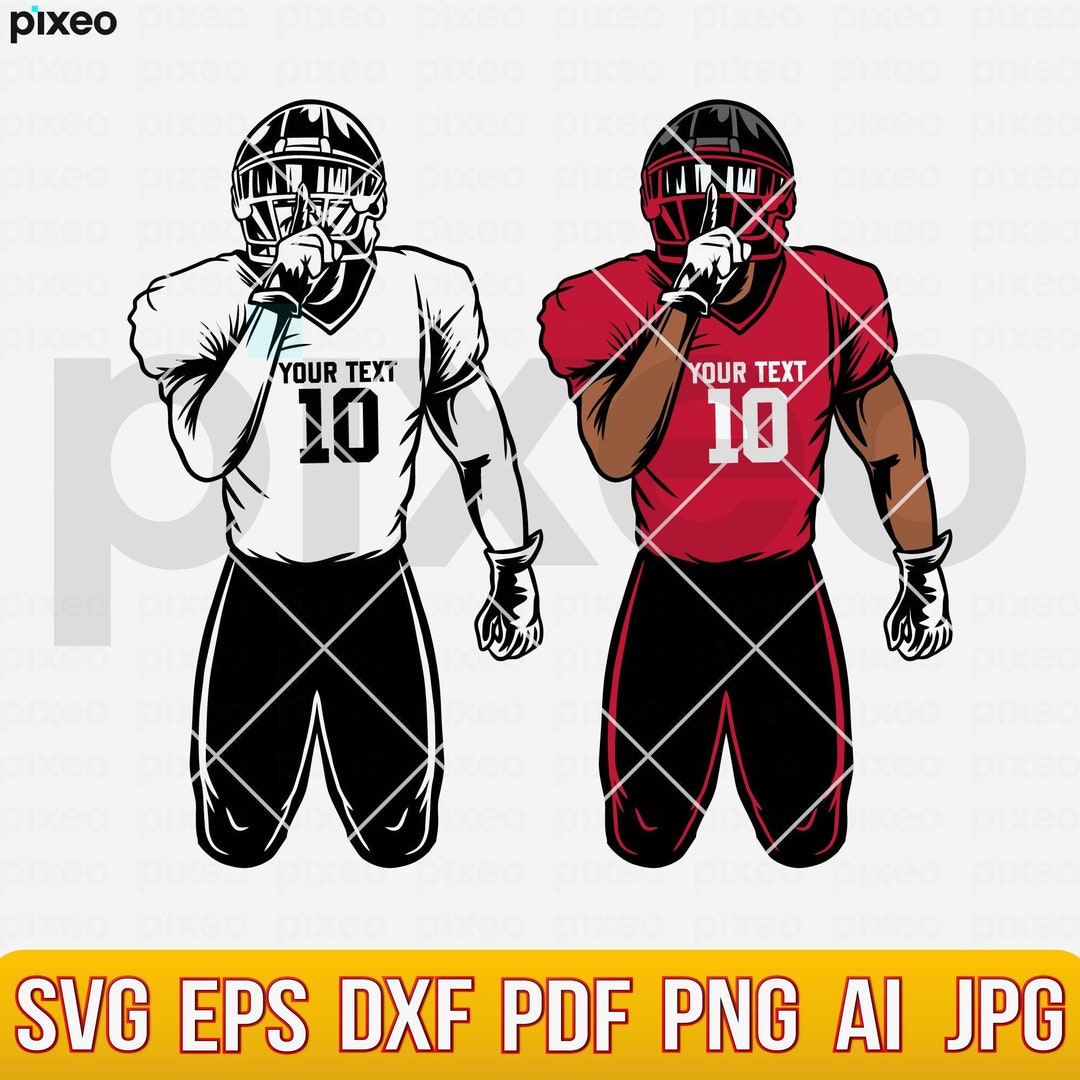 Football Player SVG: Customizable Team Shirt Cut Files (digital ...