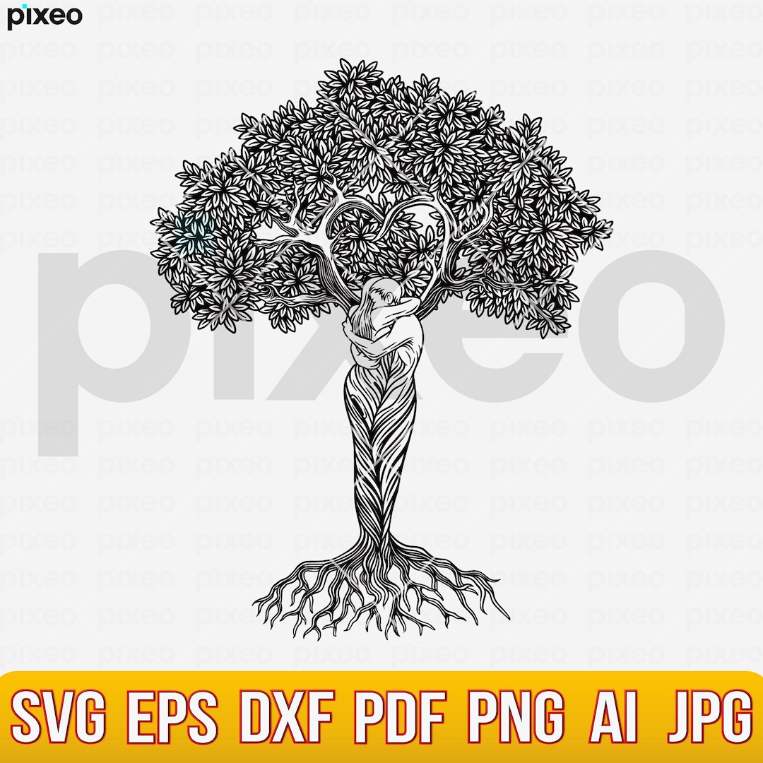 Tree Lovers Svg, Lovers Tree Svg, Tree With Roots Svg, Tree Svg, Tree ...