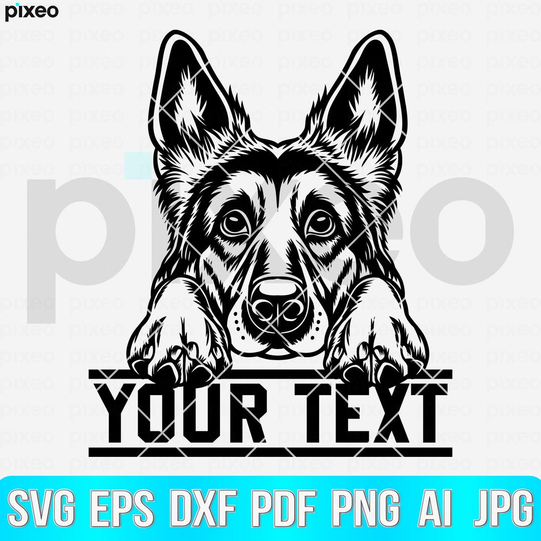 German Shepherd Head SVG: Police Dog Clipart for DIY Crafts (digital ...